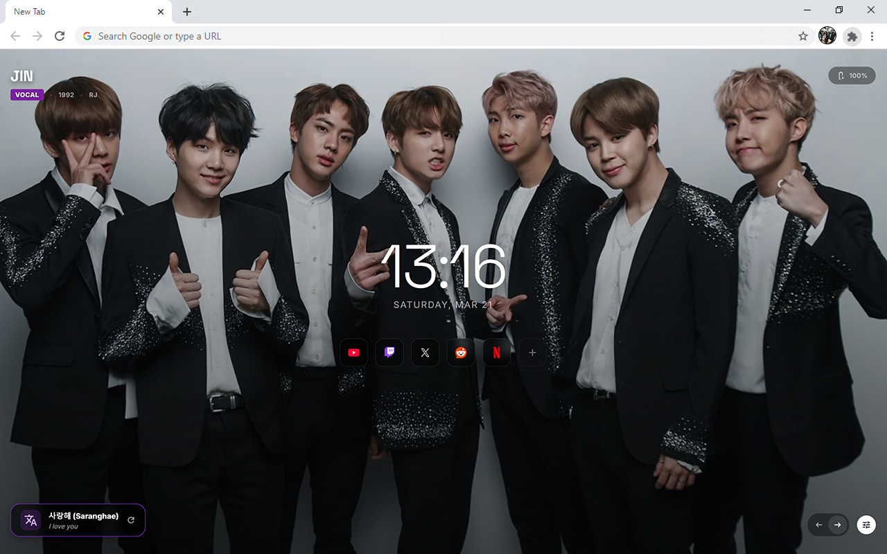 Bangtan Boys Members HD Wallpaper New Tab - CaWallpaper